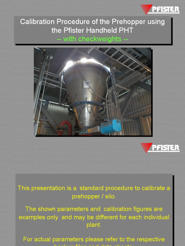 Calibration of Pre Hopper With PHT Using Weight | PDF | Calibration ...