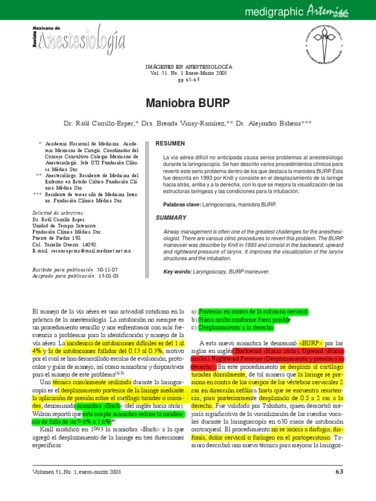 Maniobra de Burp | PDF | Primeros auxilios | Cuidado de la salud
