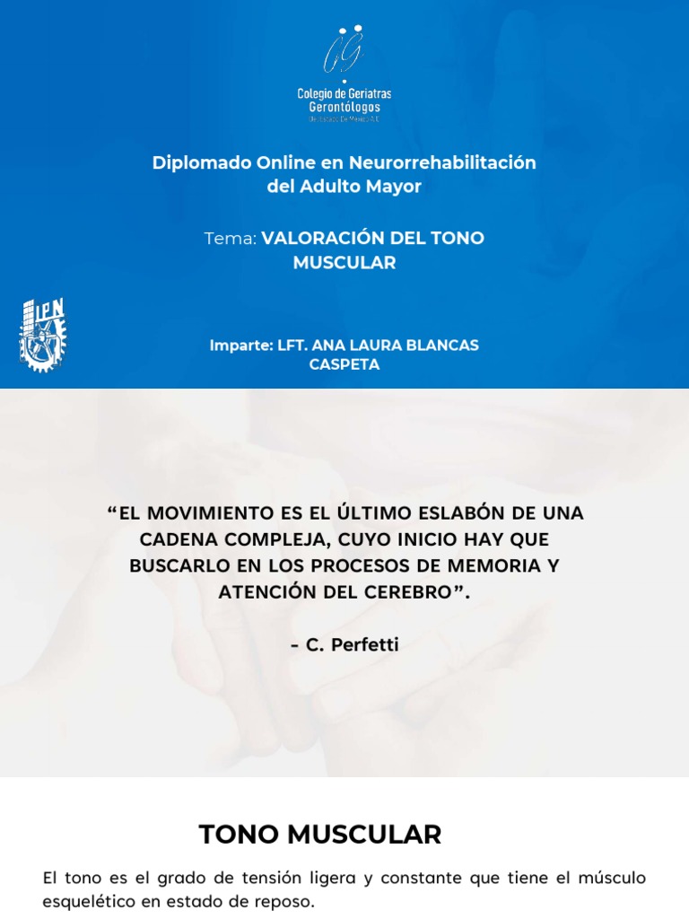Valoración del Tono Muscular en Adultos | PDF | Músculo esquelético ...