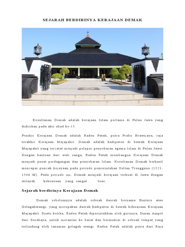 Sejarah Berdirinya Kerajaan Dema1 | PDF | Perjalanan | Sejarah