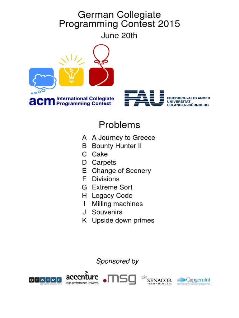 2015 German Collegiate Programming Contest GCPC 15 en | PDF