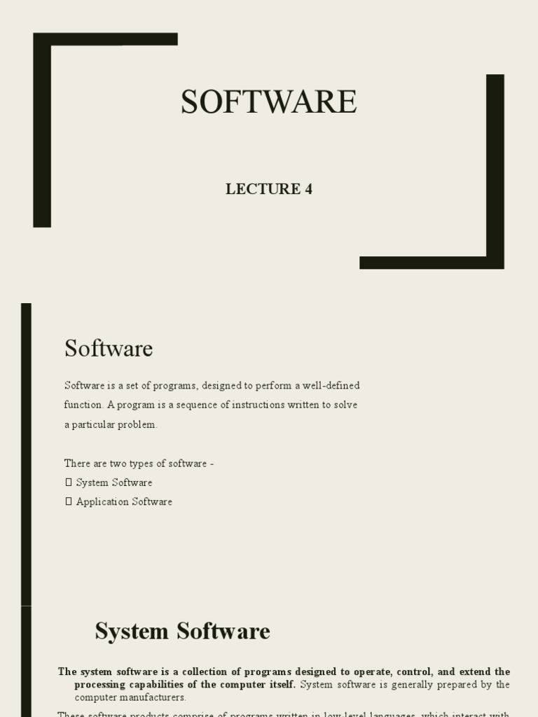 Lec 4 Software | Download Free PDF | Installation (Computer Programs) | Software