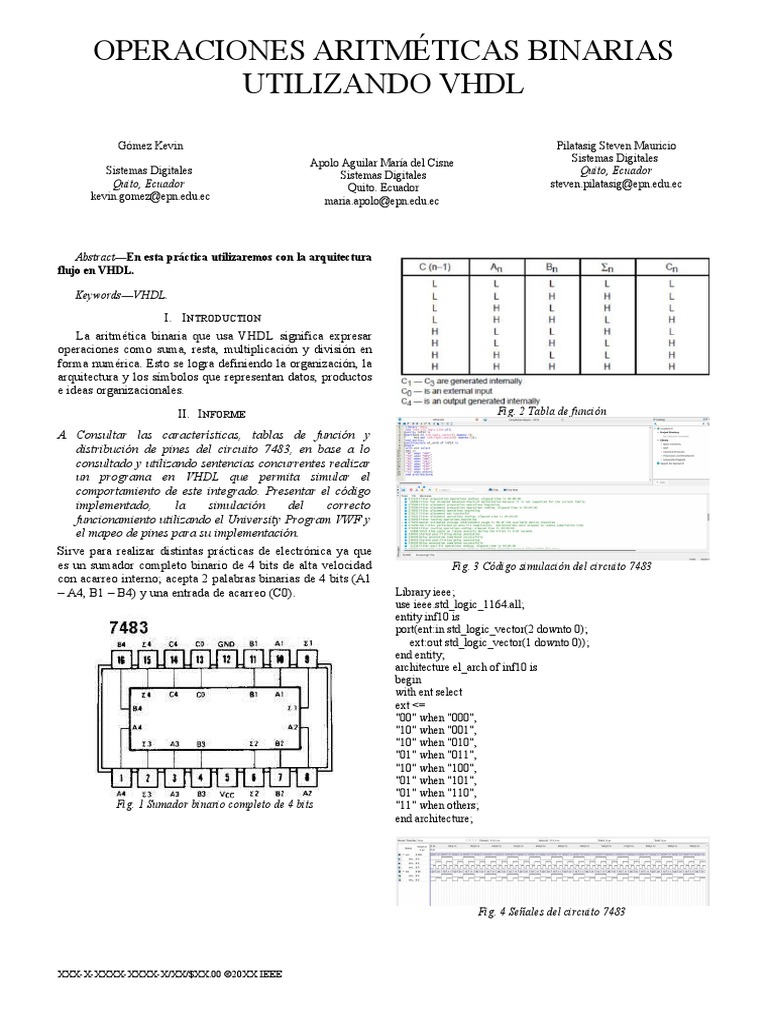 I10 - Apolo - Pilatasig - Gomez - GR3 - 2 1 | PDF | Vhdl | Informática