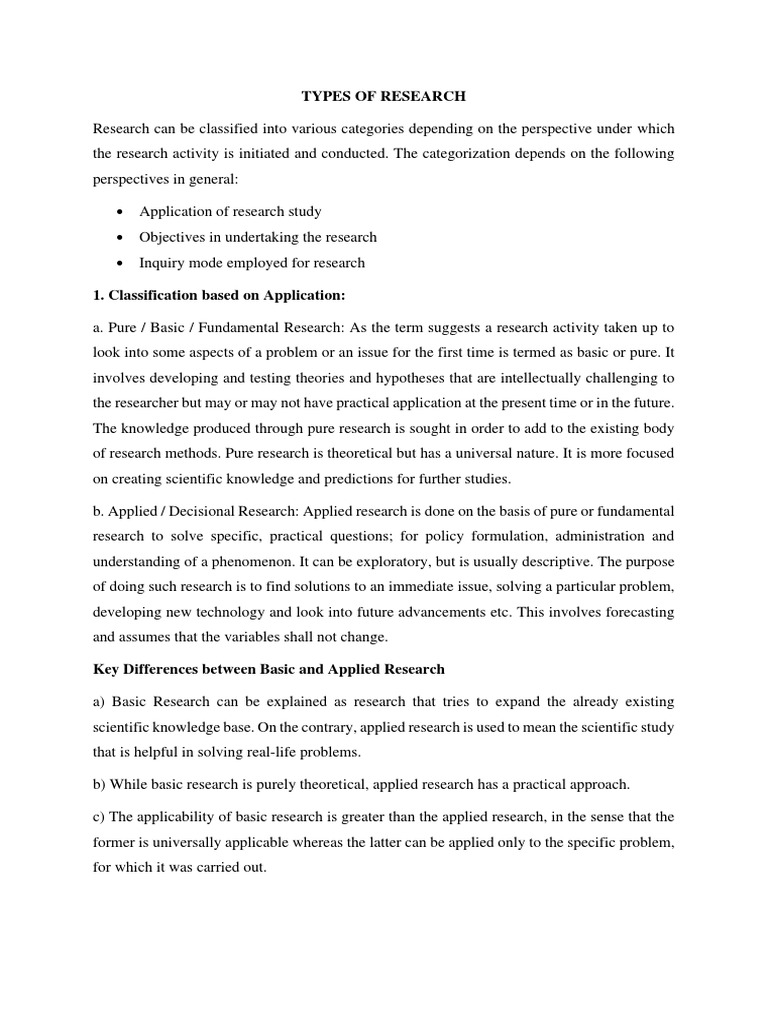 TYPES-OF-RESEARCH Merth | PDF | Quantitative Research | Empirical Research