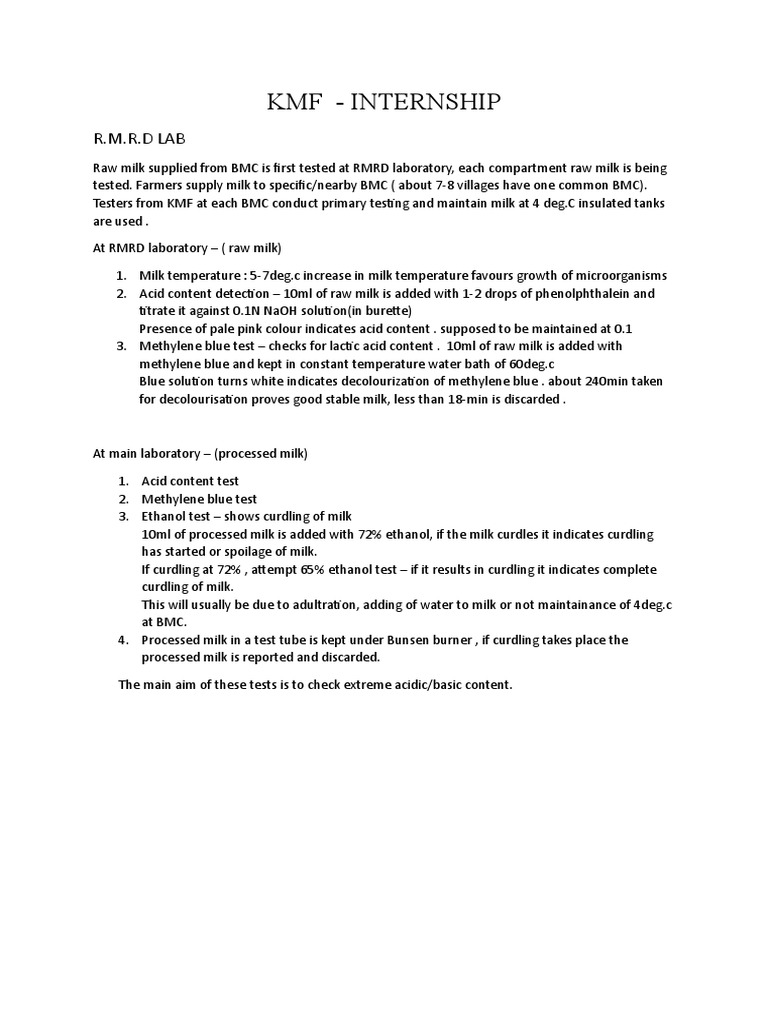 KMF Internship | PDF