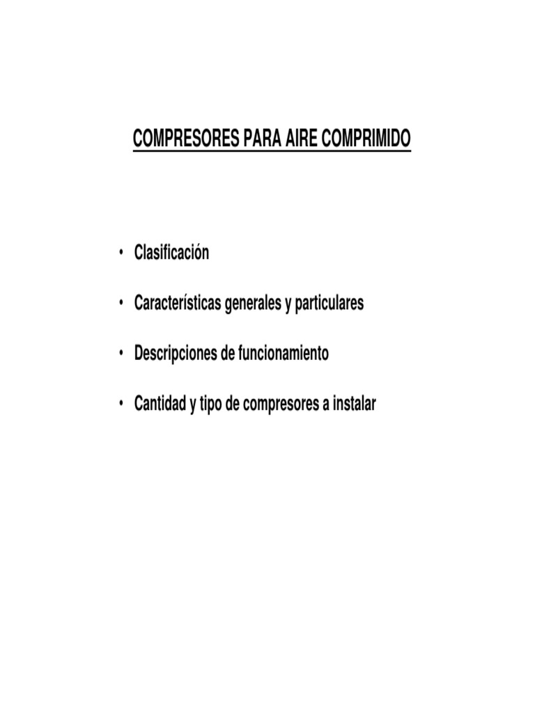 31 Compresores Clasificación, Caract, Funcionamiento (Modo de ...