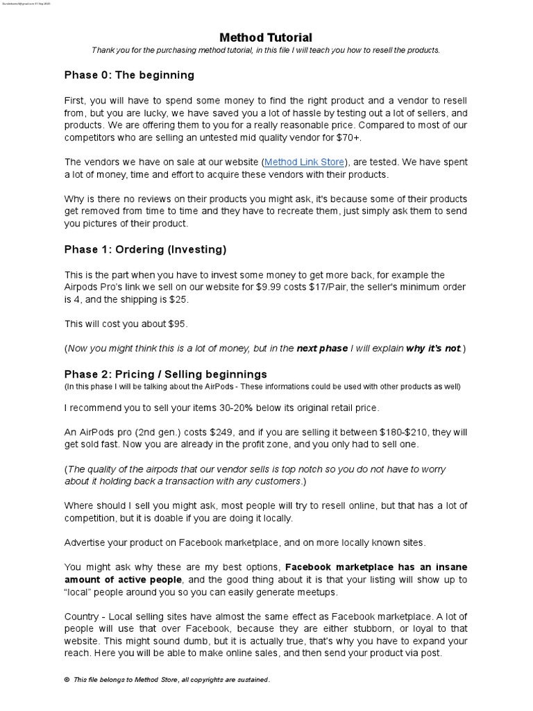 Capital Gains Method Tutorial 1 | PDF | Product (Business) | Customer