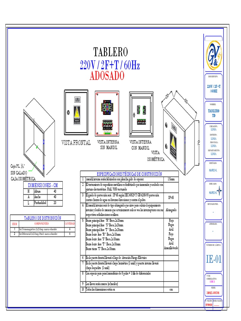 Especificaciones de Caja Isométrica 220V | PDF