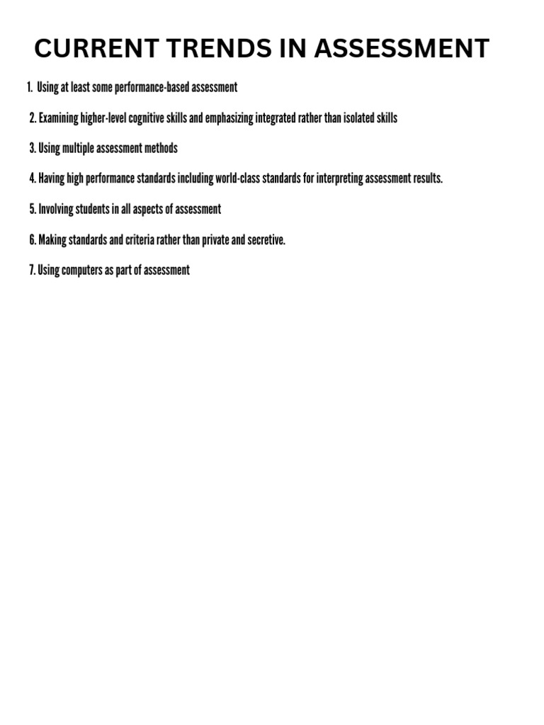 Current Trends in Assessment | PDF