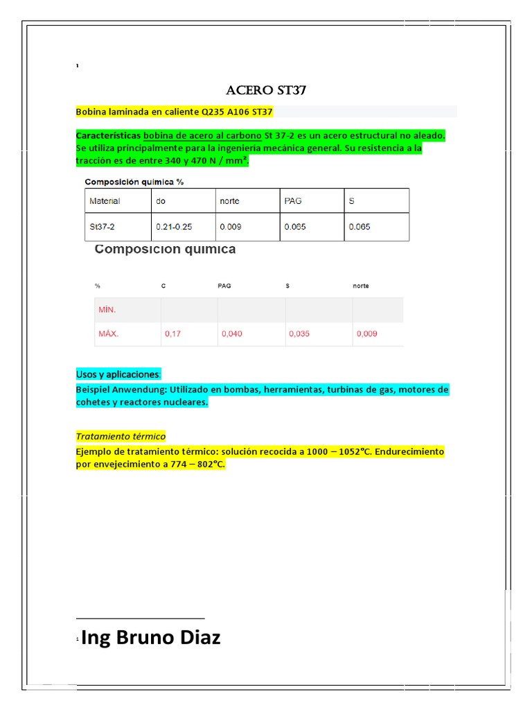 Propiedades y Usos del Acero St37-2 | PDF