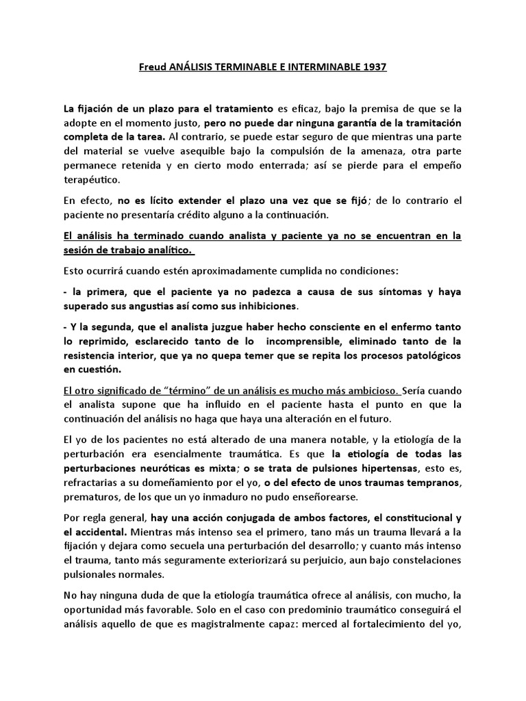 31 Freud ANÁLISIS TERMINABLE E INTERMINABLE 1937 | PDF | Neurosis ...