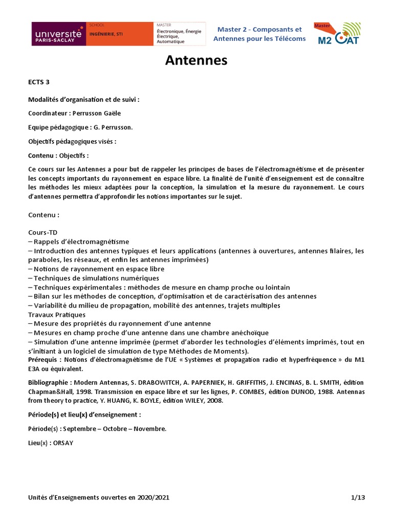 Antennes et Composants pour Télécoms | PDF | Antenne (Radio) | Fibre ...