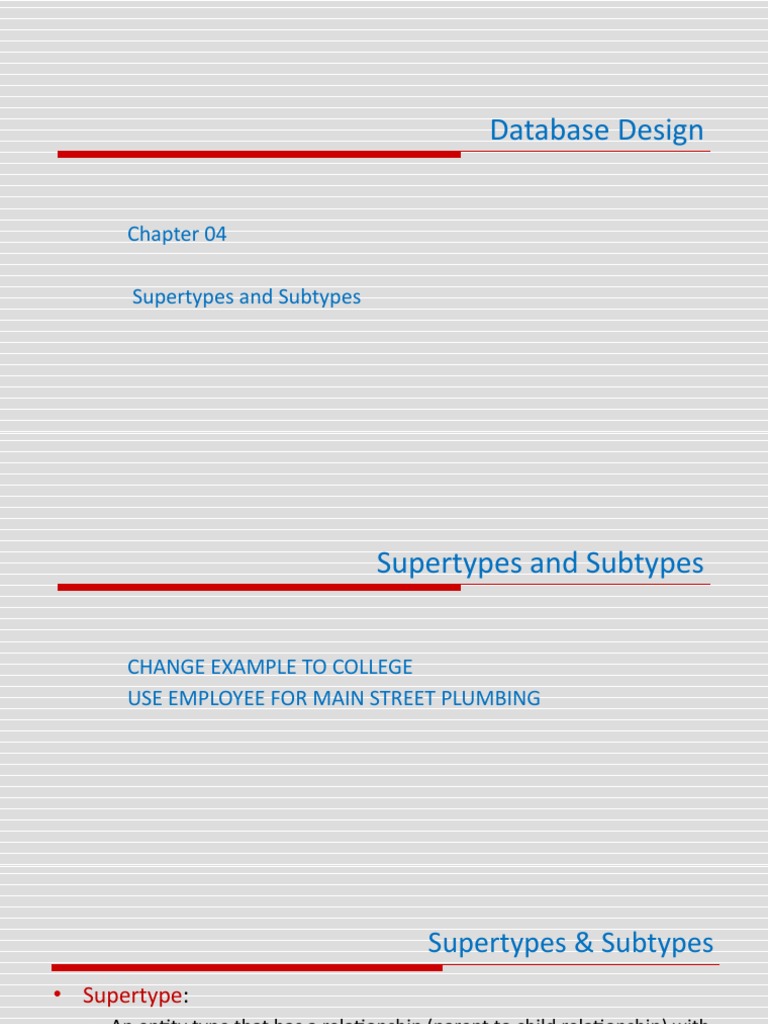 Chapter 04-2 Supertypes - Subtypes | PDF | Information Science | Data ...