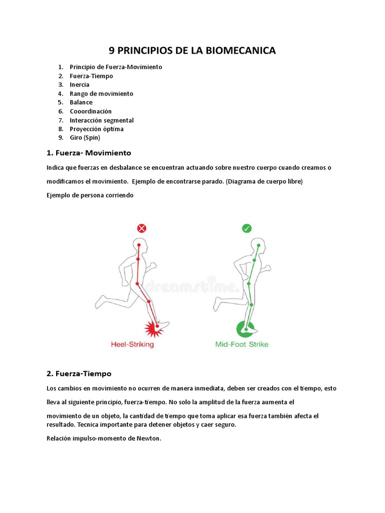 9 Principios de La Biomecanica | PDF | Fuerza | Inercia