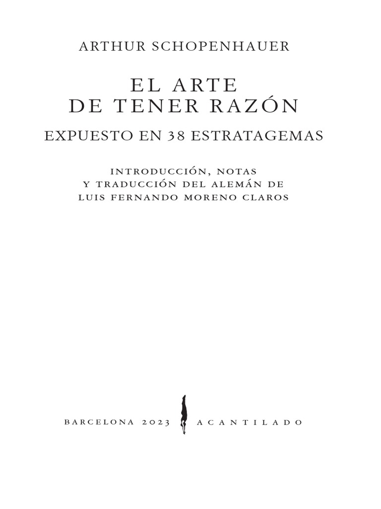 Extracto-El-arte-de-tener-razOn Schopenhauer | PDF | Arthur Schopenhauer