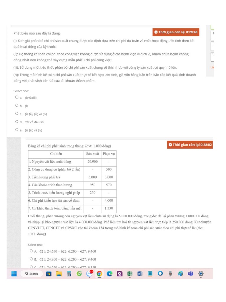 KTQT 1, Quiz Chương 3, Thầy Thiện. | PDF