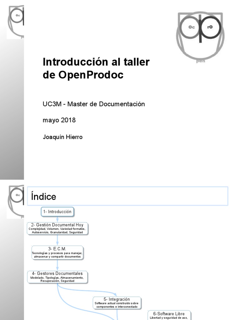 Presentacion UC3M Openprodoc 2.0 | PDF | Fuente abierta | Software libre