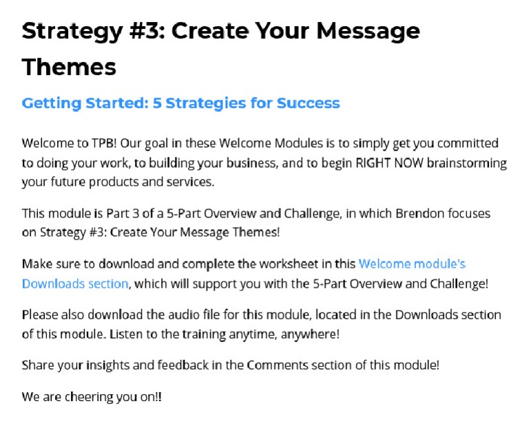 03-Strategy #3 - Create Your Message Themes | PDF