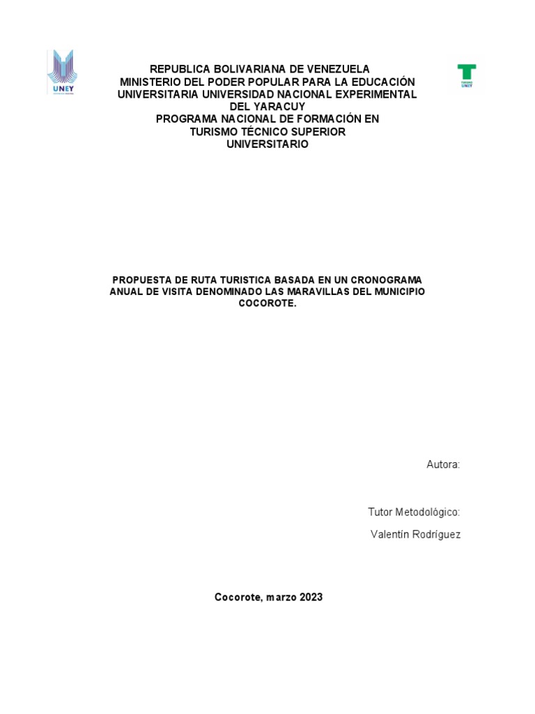 Proyecto Turismo Cocorote Anexando | PDF | Turismo | Carnaval