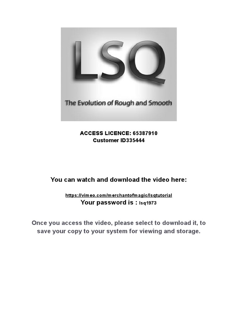LSQ Tutorial Pass | PDF LSQ Tutorial Pass | PDF