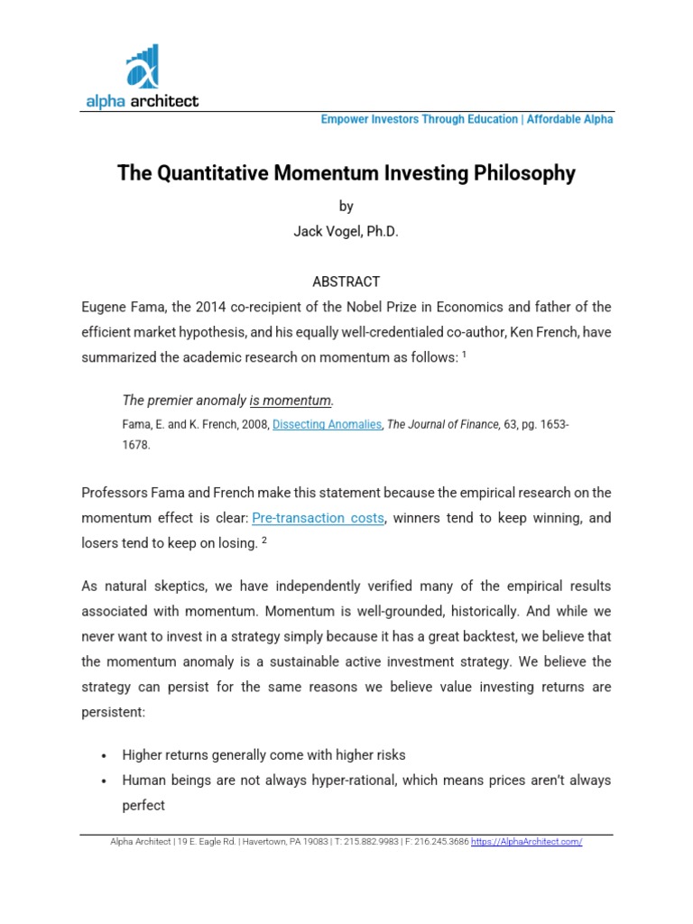 The Quantitative Momentum Investing Philosophy | PDF