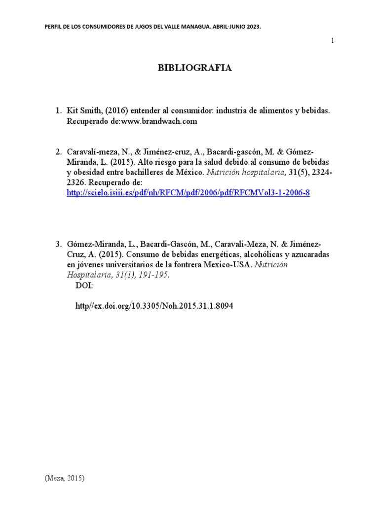 Consumidores de Jugos en Managua 2023 | PDF | Ciencia y matemáticas ...