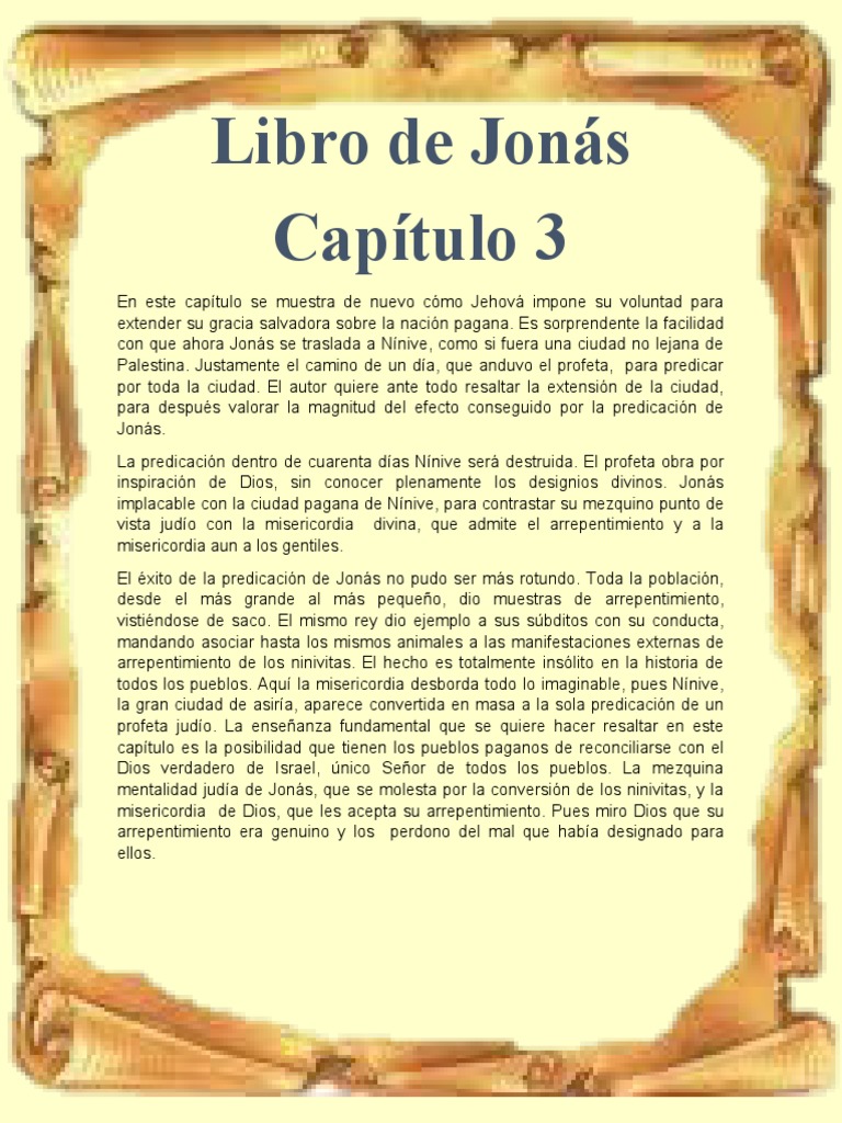 Comentario Cap.3 Del Libro de Jonas | PDF