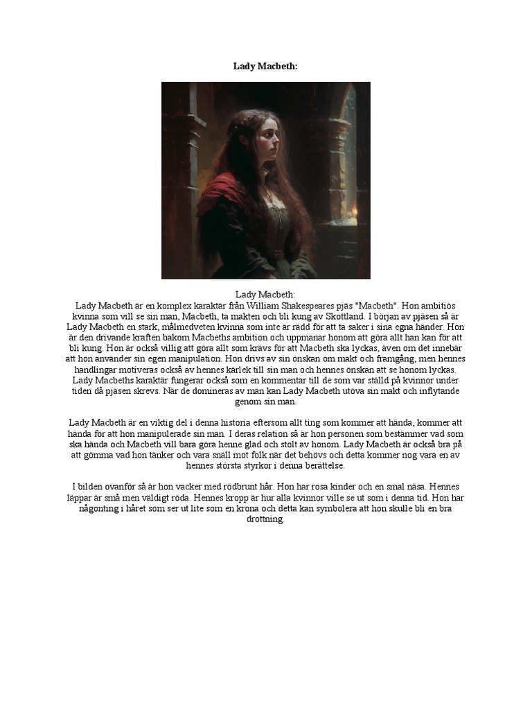 Lady Macbeth Analys | PDF