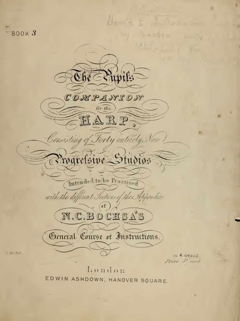 Bochsa-The Pupil's Companion For The Harp - Consisting of Forty Entirely New Progressive Studios ...