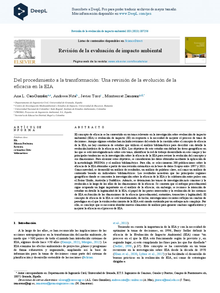 Lectura #1 - EMAPI 2023.2-1-5 Es | PDF | Evaluación de impacto ambiental | Evaluación