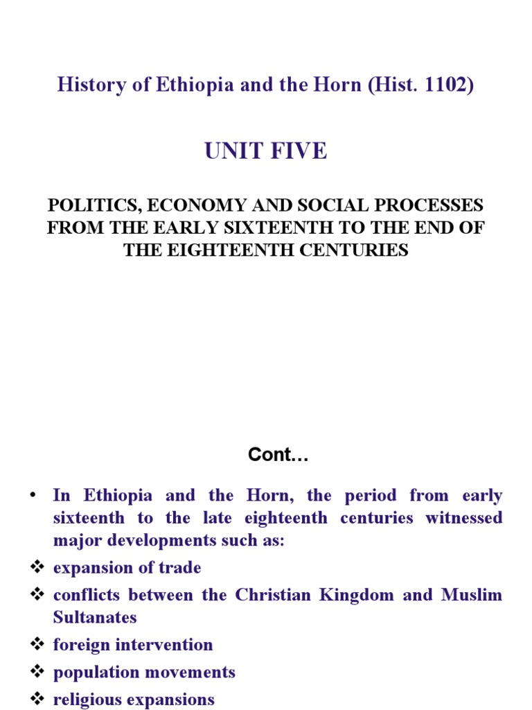 History of Ethiopia & The Horn Unit 5 | PDF | Horn Of Africa | Ethiopia