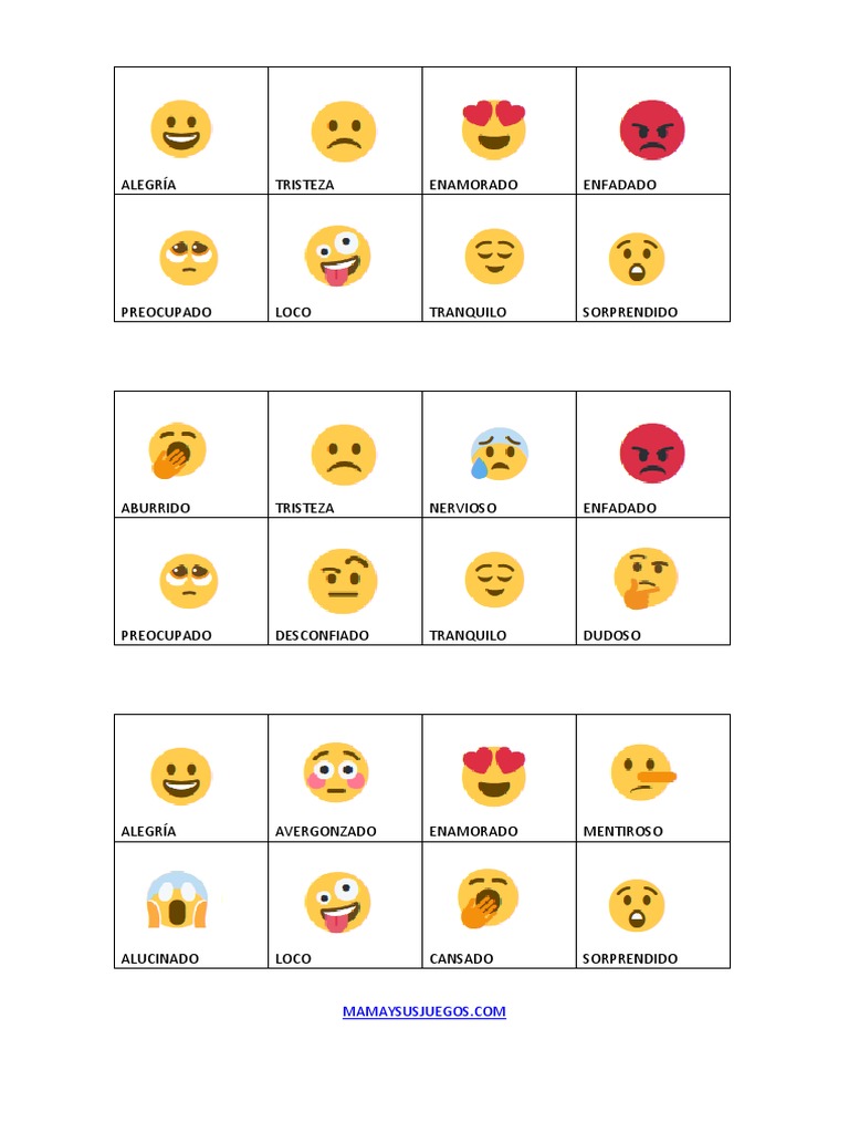 Bingo Emociones | PDF