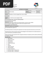 Signage Installation Method Statement | PDF | Safety | Scaffolding