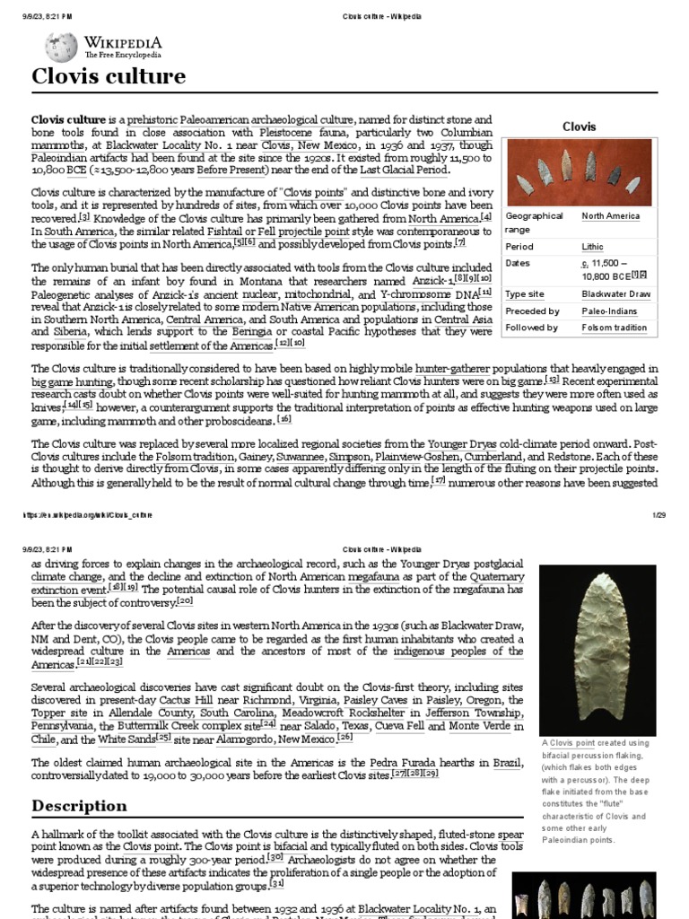 Clovis Culture | PDF