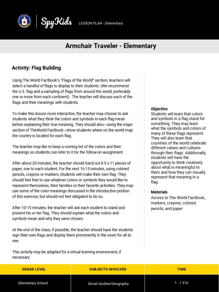 Engaging Flag and Travel Lesson Plans | PDF | Lesson Plan | Teachers