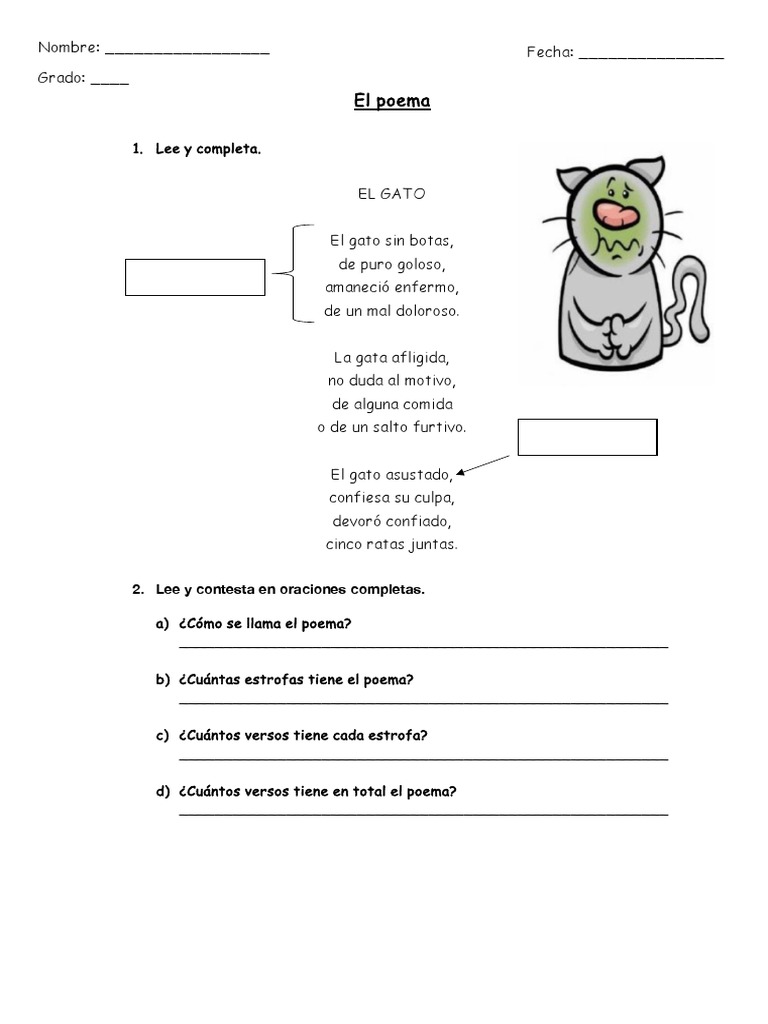 Hoja de Trabajo - Poemas | PDF