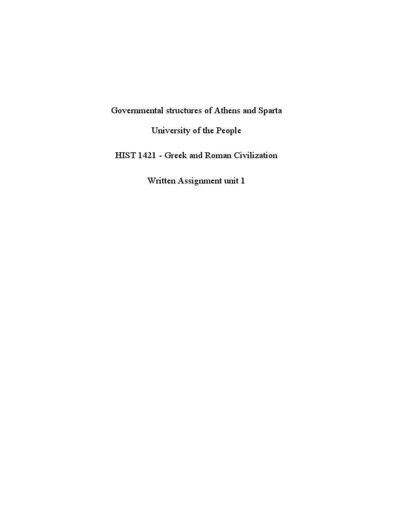 HIST 1421 Written Assignment Unit 1 | PDF