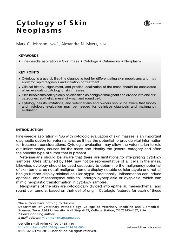 Cytology of Skin Neoplasia | PDF | Neoplasms | Adenoma
