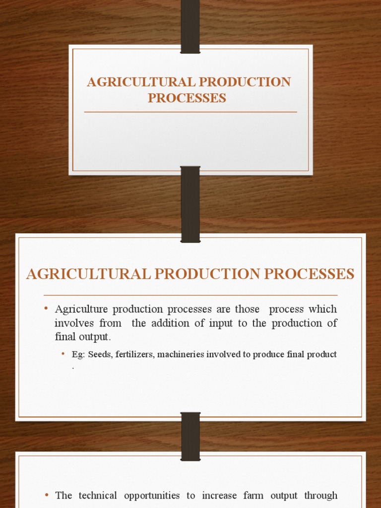 Agricultural Production Process | PDF