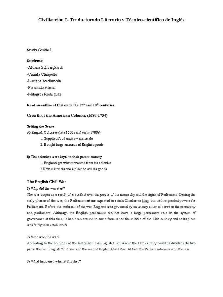 1st Study Guide | PDF