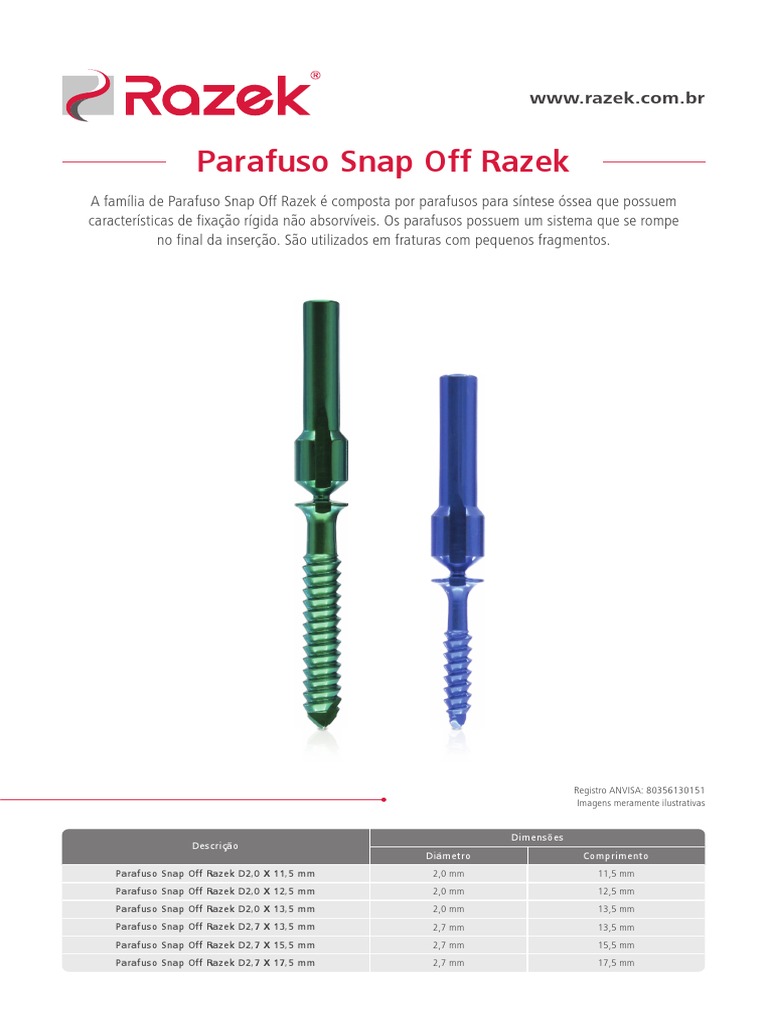 Parafuso Snap Off CBA Sugestao de Uso 1 | PDF