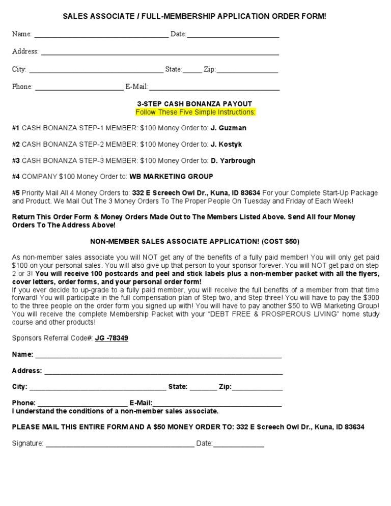 Sales Associate Application Form | PDF | Service Industries | Business