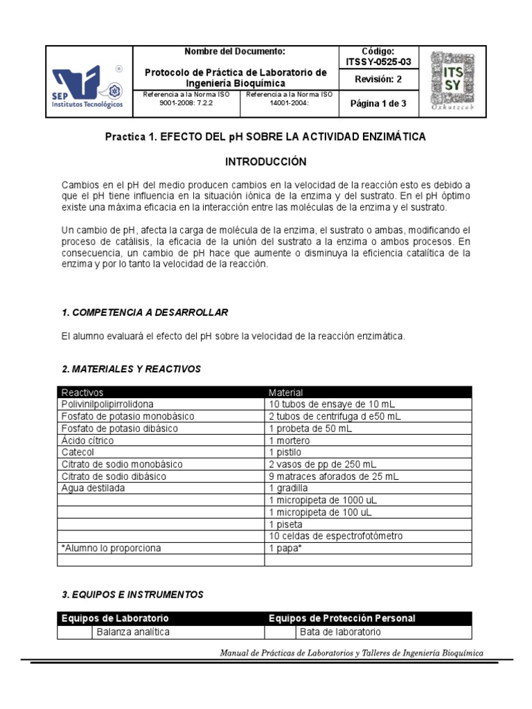 Practica 1 Efecto Del PH - Documentos de Google | PDF