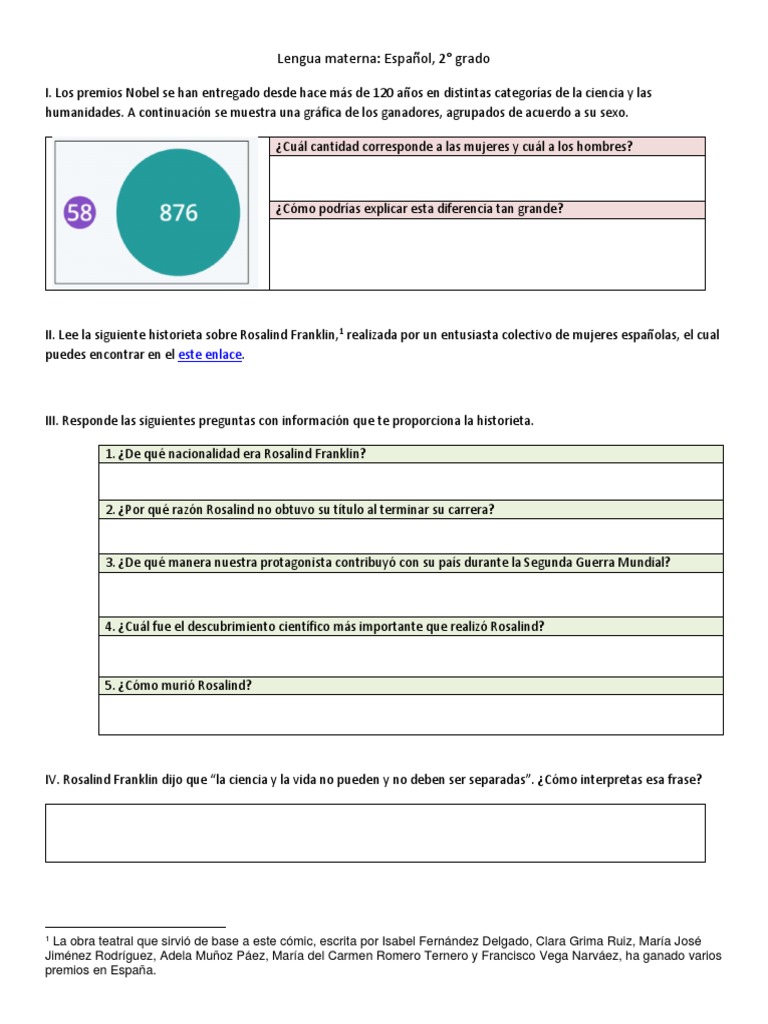 Lectura DE COMPRENSIÓN ROSALIND FRANKLIN | PDF