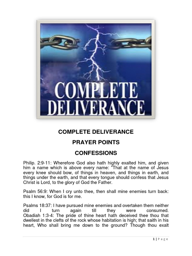 Complete Deliverance Prayer Points | PDF | Witchcraft | Jesus