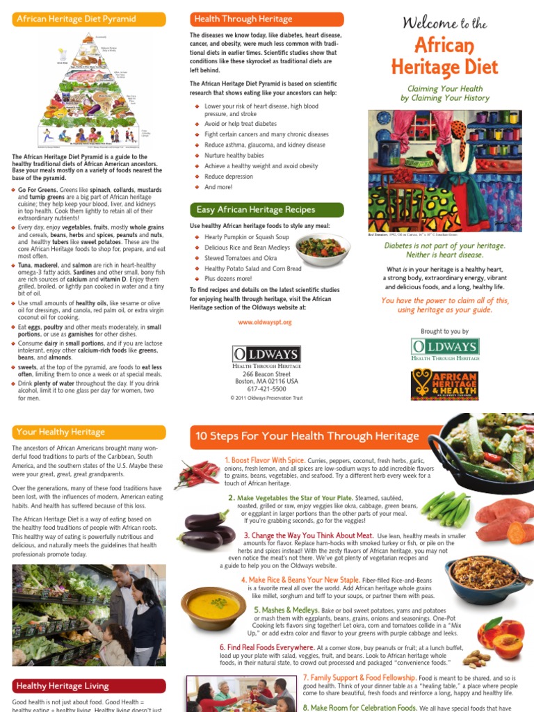 African Heritage Diet Brochure | PDF | Vegetables | Drink
