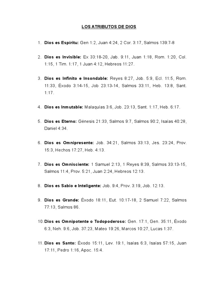 Los Atributos de Dios | PDF