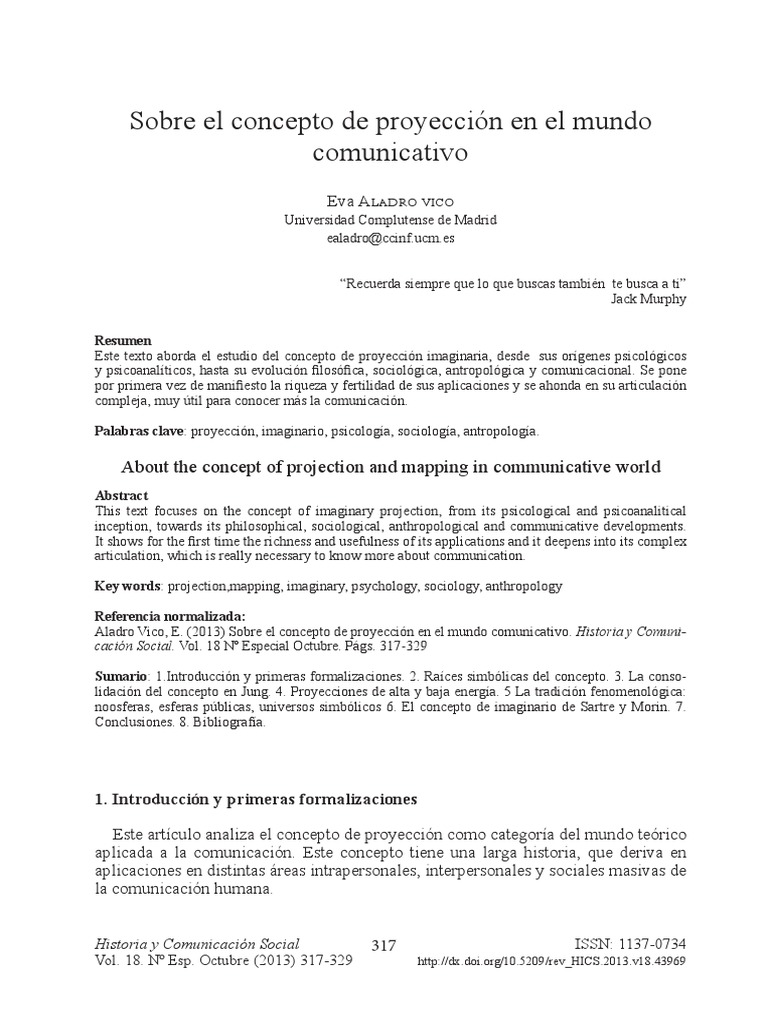 Proyección en la Comunicación Humana | PDF | Carl Jung | Sigmund Freud