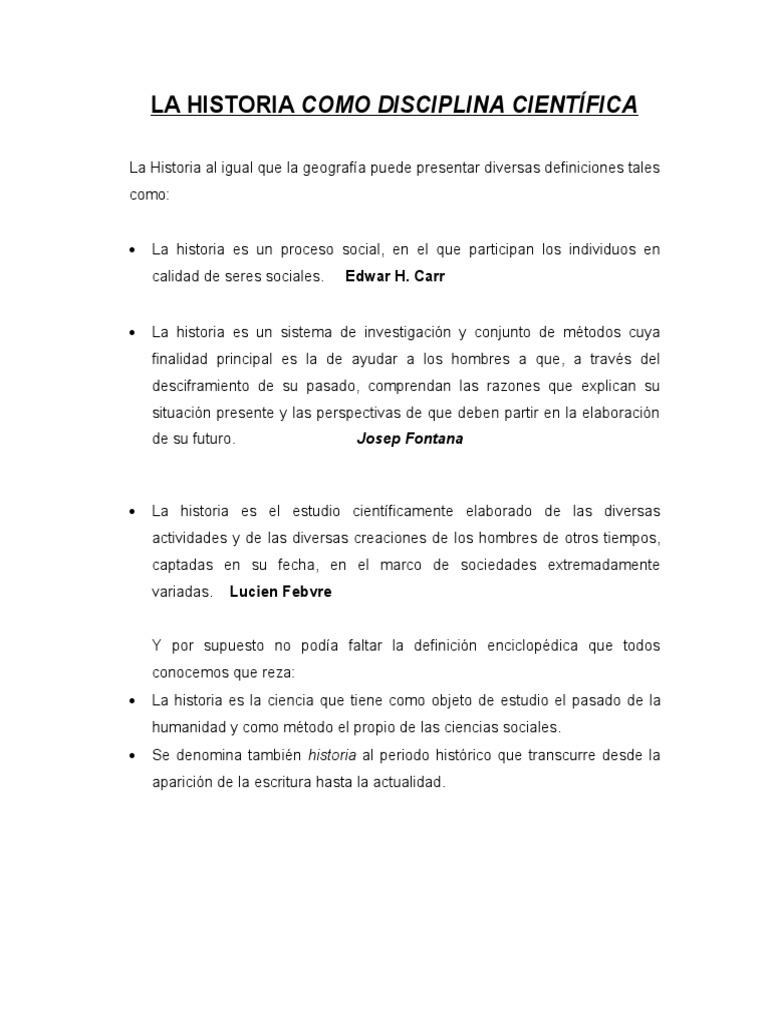 LA HISTORIA COMO DISCIPLINA CIENTIFICA Virtual 2020 | PDF | Historiografía | Panamá
