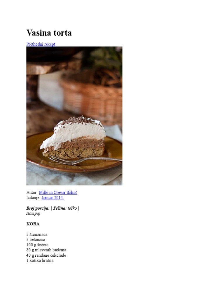 Vasina Torta | PDF